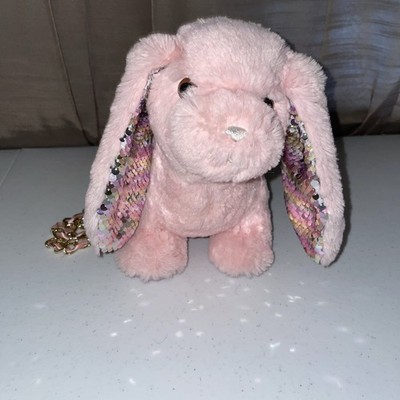 Toby Bunny Rabbit Soft Plush Little Girl’s Purse Pink With Sequins Ears ...