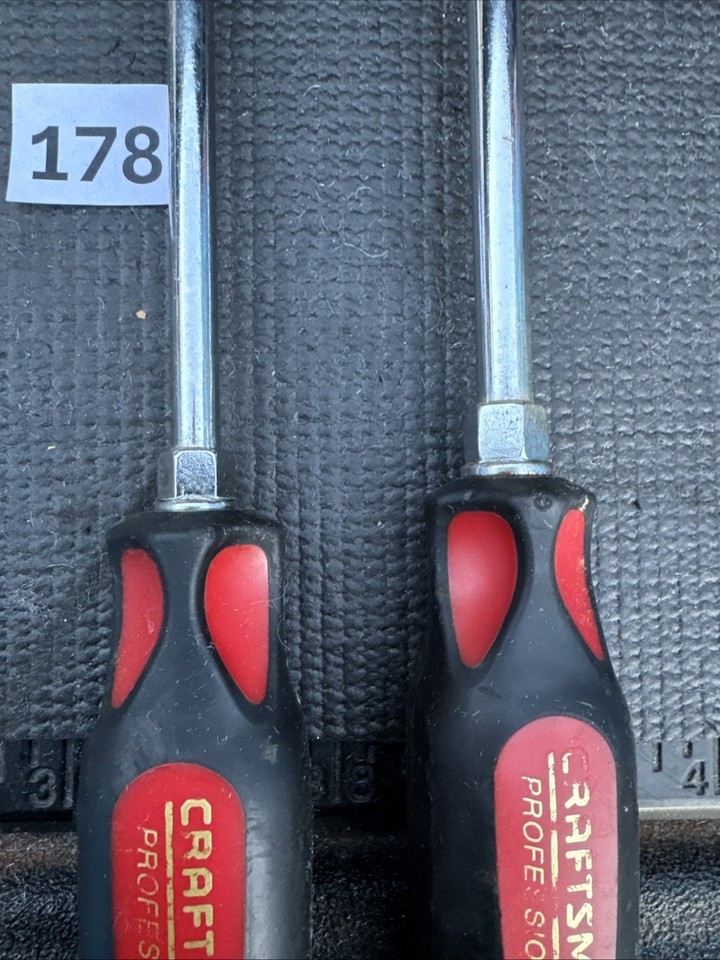 Sears Craftsman Professional USA Nos 2pc Long Flat Screwdriver Set ...