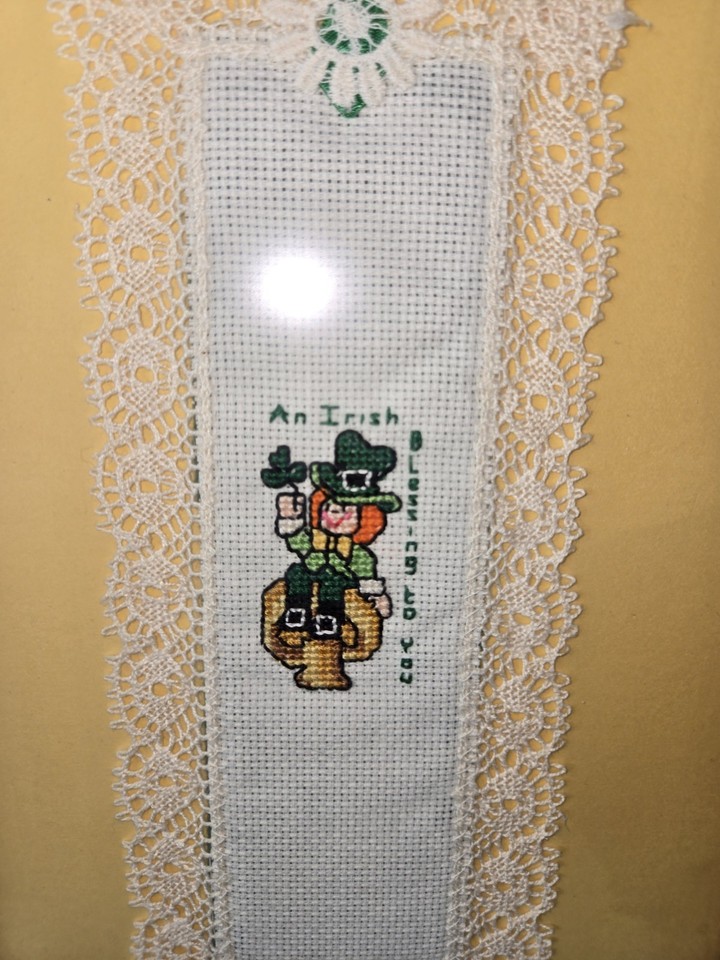 Framed Cross Stitch Needlepoint Bookmark Irish Blessing | eBay UK