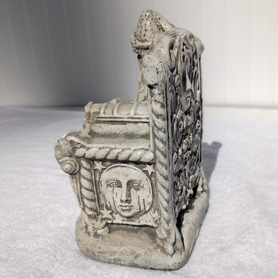 Merlin Wizard Cement Statue Bookend Figurine Owl Vintage Heavy Fantasy ...