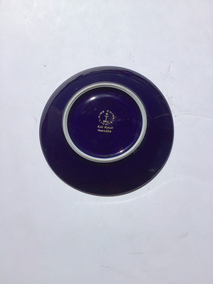 Lichte Echt Kobalt Fine China Porcelain Porzellan Saucer Plate 24k Gold ...