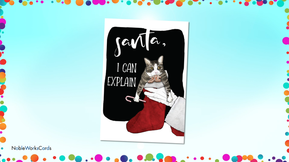 3 Pack Funny Christmas Greeting Cards w/ Envelopes Cat Explanation | eBay