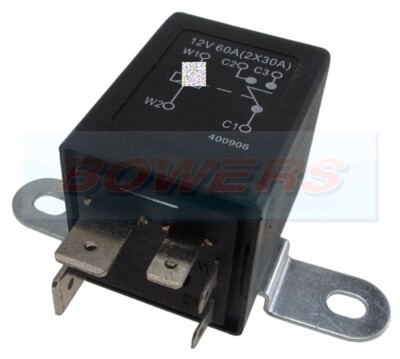 12v 33RA 60A (2x30A) 5 Pin Split Charge Relay as Durite 0-727-23 Lucas ...