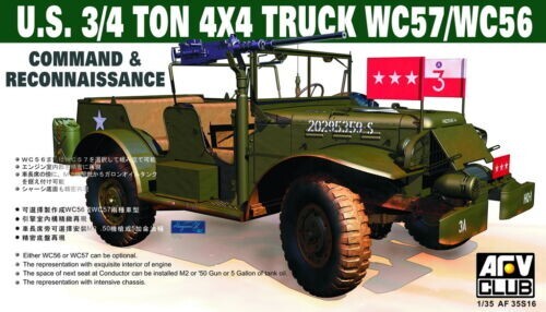 AFV 1/35 US 3/4 Ton 4x4 Truck WC57/WC56 General Patton Command Car # ...