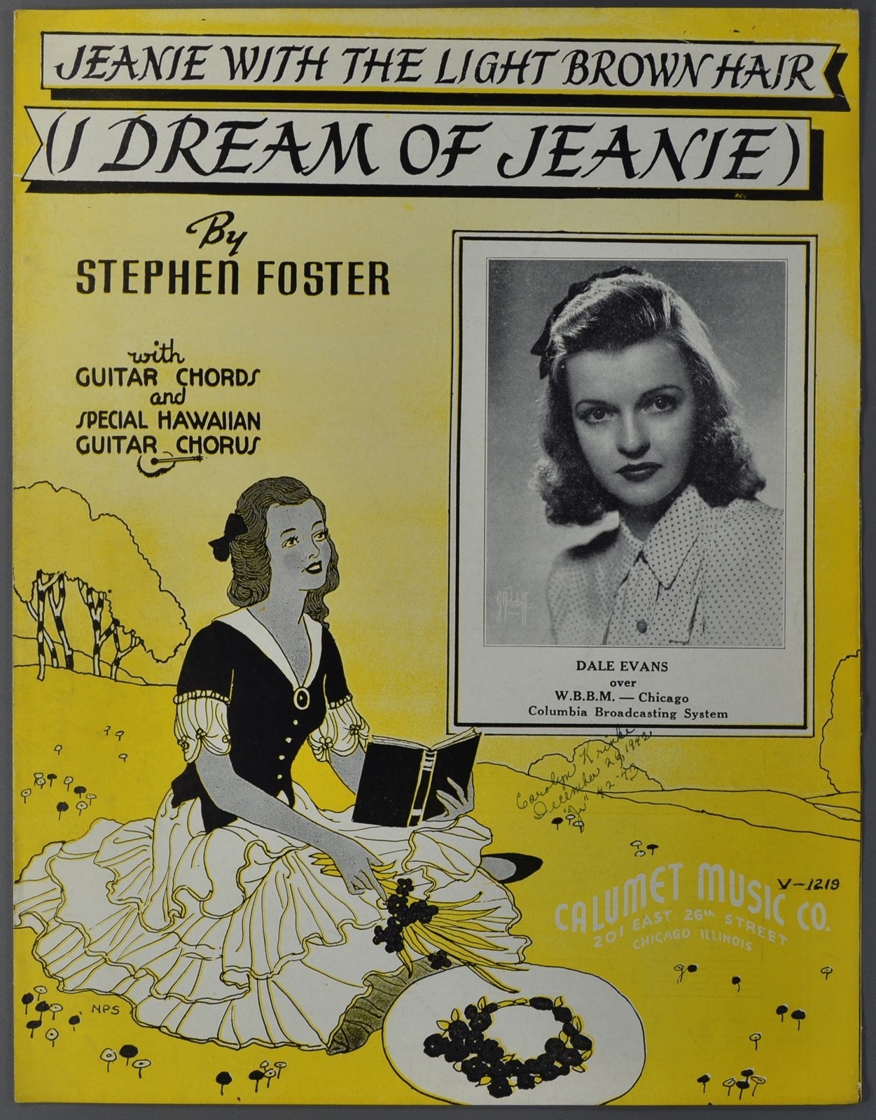 1939 I DREAM OF JEANIE Stephen Foster DALE EVANS WBBM Radio Chicago | eBay
