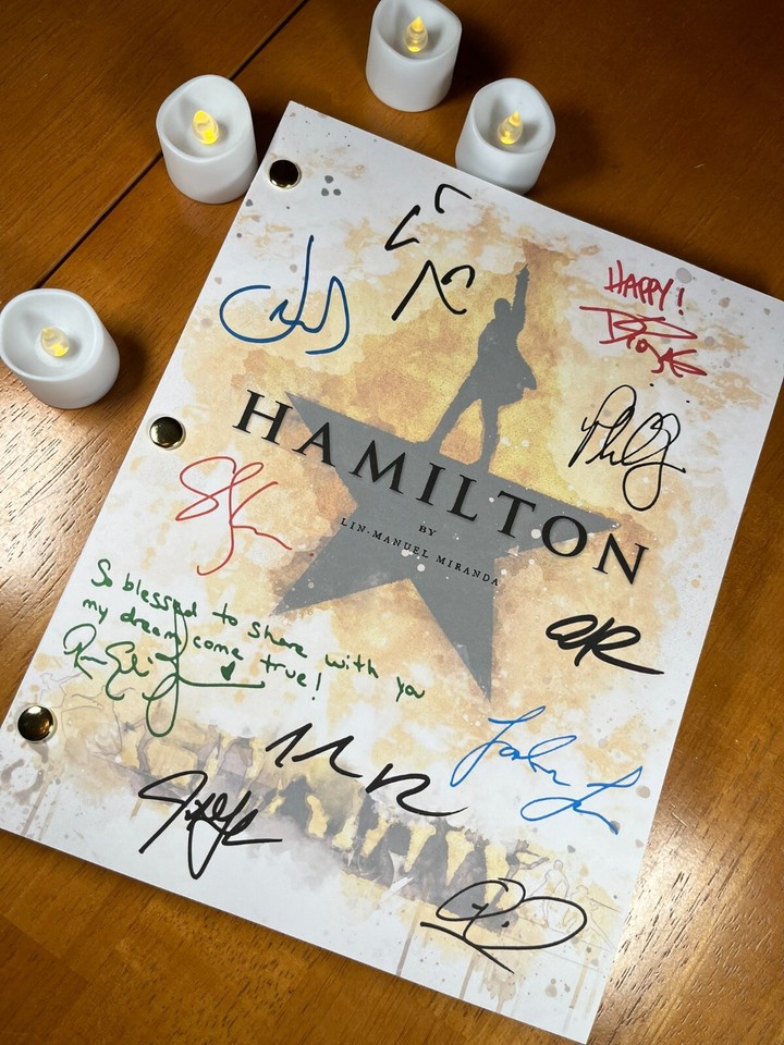 Hamilton Script Signed- Autograph Reprints- 146 Pgs- Hamilton Broadway ...