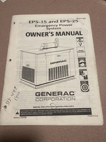 Generac Generator Owner’s Manual EPS-15 and EPS-25 Emergency Power ...