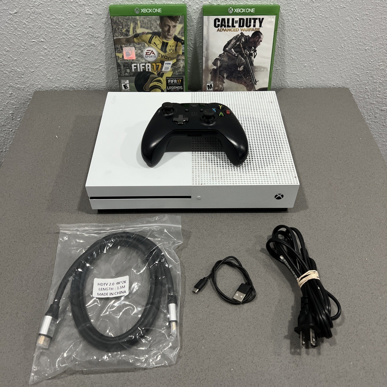 Xbox One S 500GB Console with Dual Wireless Controllers - White