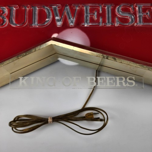 Vintage 1970s Budweiser Beer Lighted Bowtie Window Sign Light King Of ...