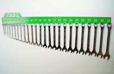 TAGZ SPANNER RACK GREEN, SUIT 25 SPANNERS 6mm-32mm, SPANNER ORGANISER ...