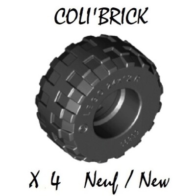 Lego 56890 - 4x Pneus - Roue / Tire 24x12 R Balloon - Tread, Wheel ...