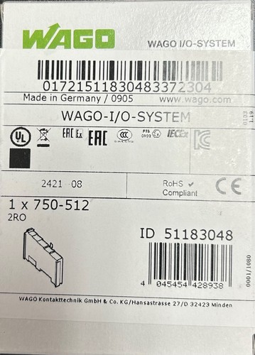 WAGO 750-512 2-Channel Relay Output Module NEW IN BOX 750512 Free ...