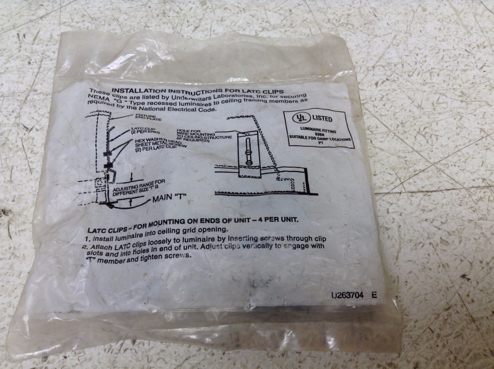 Lithonia Lighting U263704 E Latc Clips Latch U263704E New | eBay