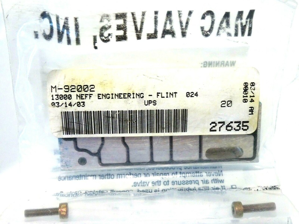2 NEW MAC VALVES M-92002 PNEUMATIC VALVE M92002 | eBay