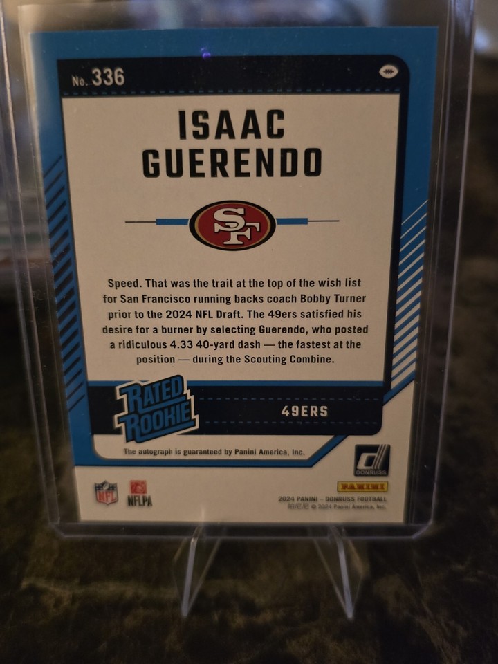 Isaac Guerendo 2024 Press Proof Rated Rookie Autograph!! Sp Donruss ...
