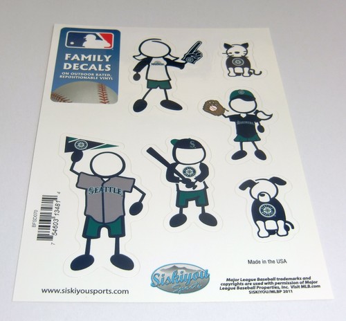 Seattle Mariners Outdoor Rated Vinyl Family Decals MLB Licensed ...