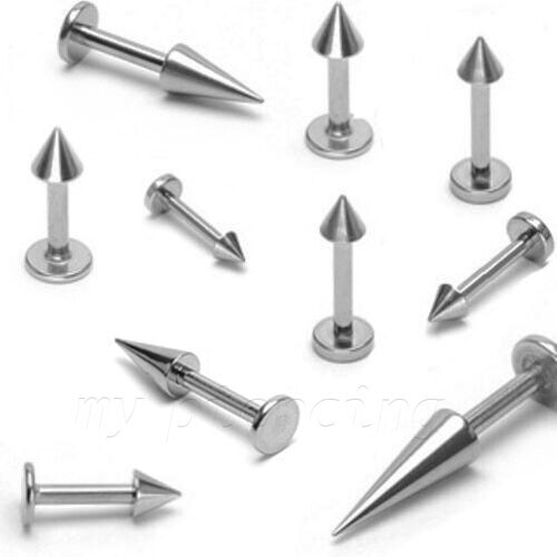 1PC. 20G 18G 16G 14G 316L Surgical Steel Spike Labret Monroe Tragus 5mm ...