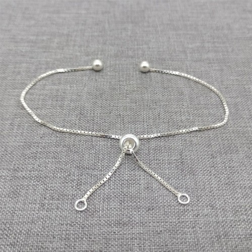 925 Sterling Silver Adjustable Bracelet Making Box Chain w/ Stopper ...