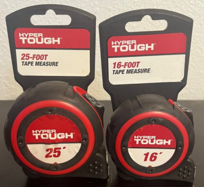 2x (TWO) Hyper Tough Tape Measure 25' Foot AND 16' Foot BRAND NEW | eBay