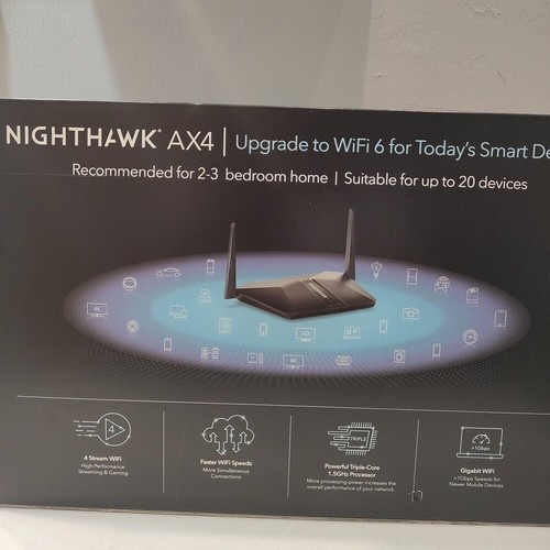 Netgear RAX35 Black Nighthawk AX4 4 Stream WiFi 6 Router System | eBay