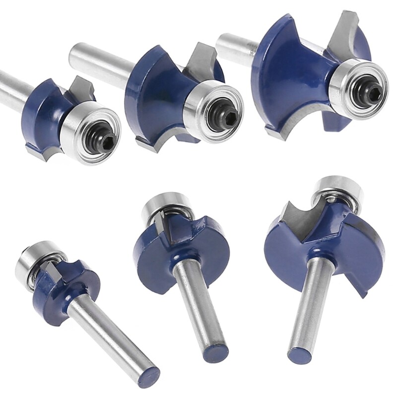 3 Pcs Radius 1/4" Shank Round Over Beading Edging Router Bit Set For ...