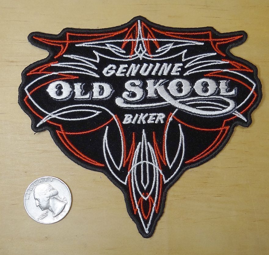 GENUINE OLD SKOOL BIKER TRIBAL IRON-ON / SEW-ON EMBROIDERED PATCH 4 7/8 ...