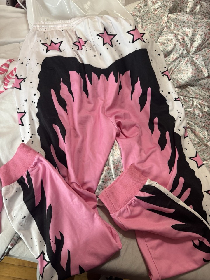 Chalk Line Bret Hart Pink Vintage Track Pants Large WORN ONCE WWF WWE ...