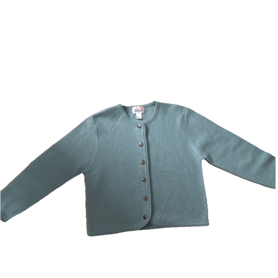 Tally Ho Women’s Large Light Blue 100% Wool Cardigan Button Front ...