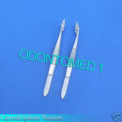 2 Carmalt Splinter Tweezer Straight+Angle Surgical & Veterinary ...