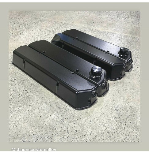 Billet Rocker Covers - 304 308 5 Litre VN Heads - Black - Notched ...