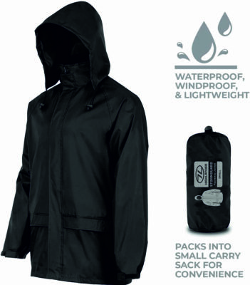 Men's Waterproof Coat Jacket PACK AWAY BAG Pacamac Hood Camping Walking ...