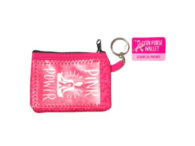 Breast Cancer Awareness Neoprene I.D. Wallet Coin Purse w/ Key Ring | eBay