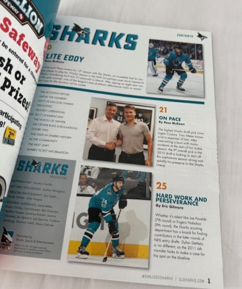 2017 Vintage San Jose SHARKS Magazine HP Pavilion 3D cup & rubber ...