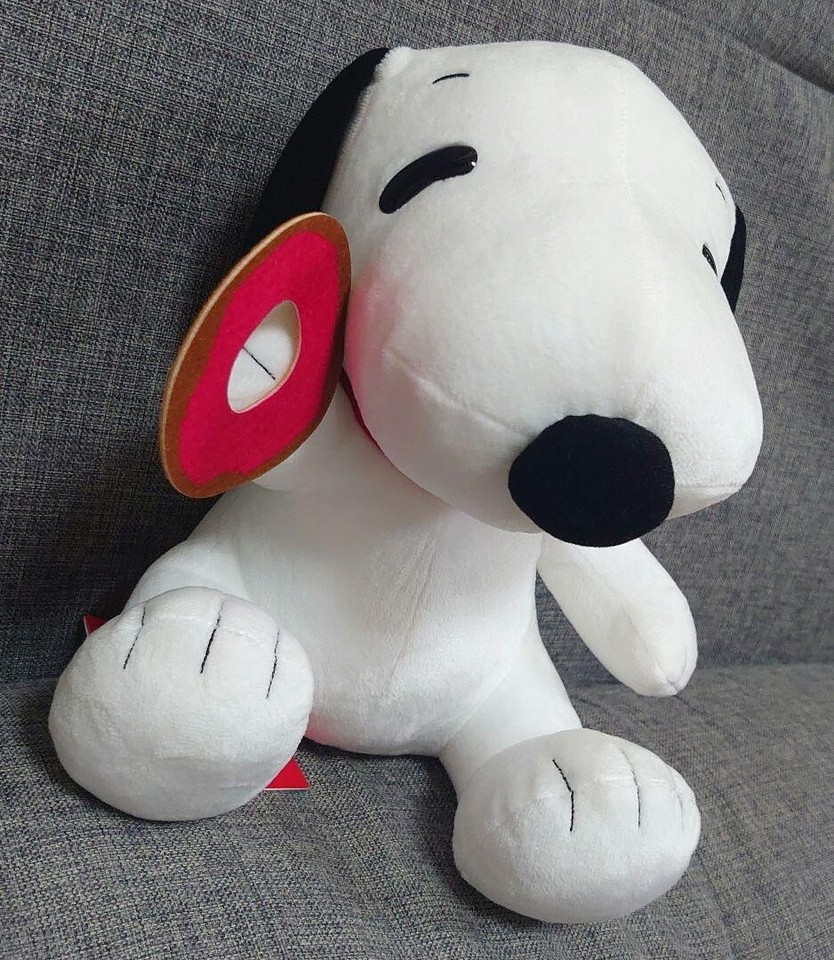 RARE PEANUTS SNOOPY L Plush doll Eating donut ver. 2023 EXPRESS from JP | eBay Australia