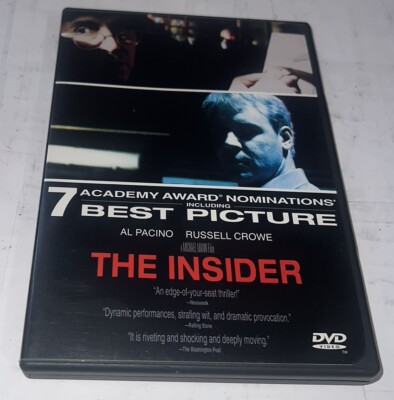 The Insider (DVD, 1999) 7Academy Award Nominations. Al Pacino, Russell ...