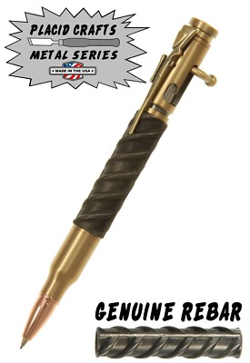 Bolt Action 7mm Pencil In Rifle Case with Rebar Body & Antique Brass ...