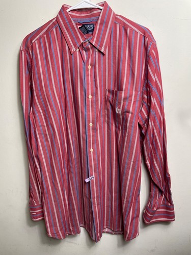 Chaps Ralph Lauren Shirt Mens Large Striped Button Down Vtg 90s | eBay