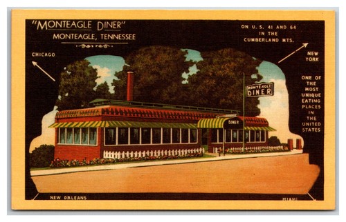 Monteagle, TN 1948 Postcard, Monteagle Diner, Tennessee Restaurant UNP ...