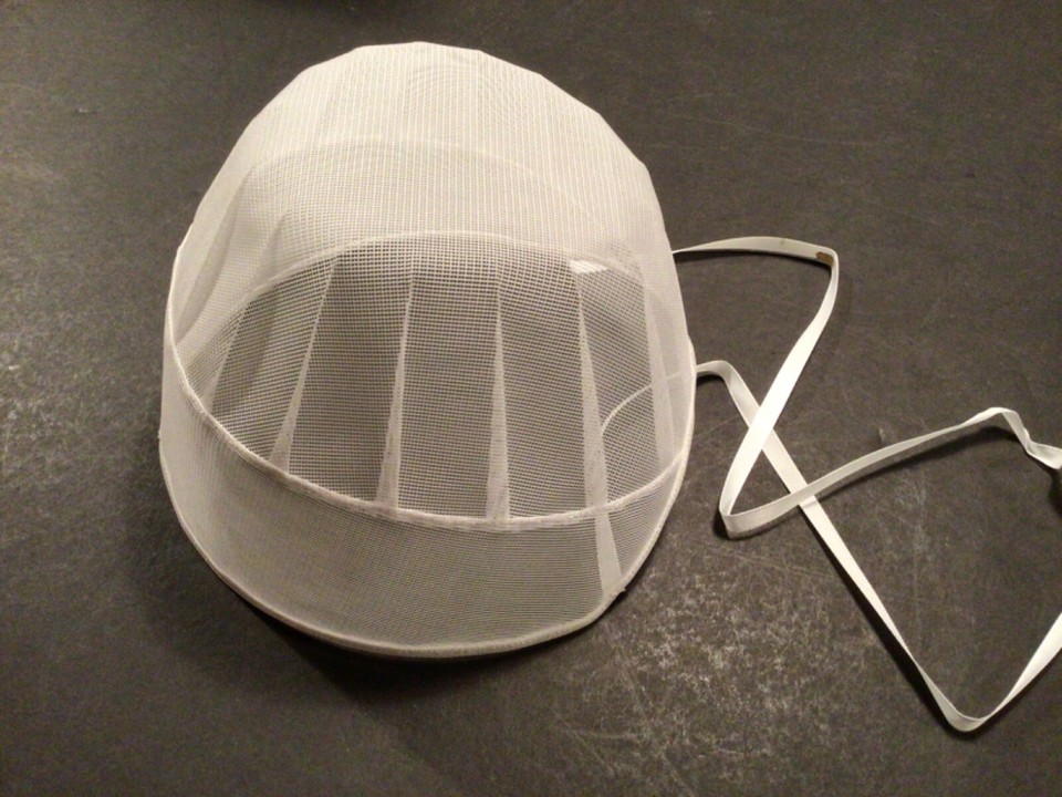 Amish Mennonite Hand Made White Mesh Prayer KAPP w/Ties 21 EUC Plain ...