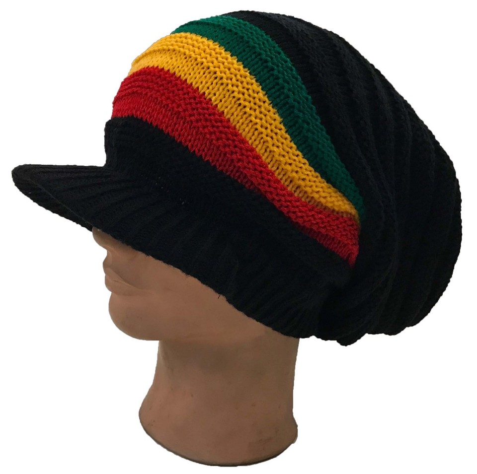 Jamaica Reggae Rasta Style Delux Visor Beanie Kufi Hat Cap | eBay