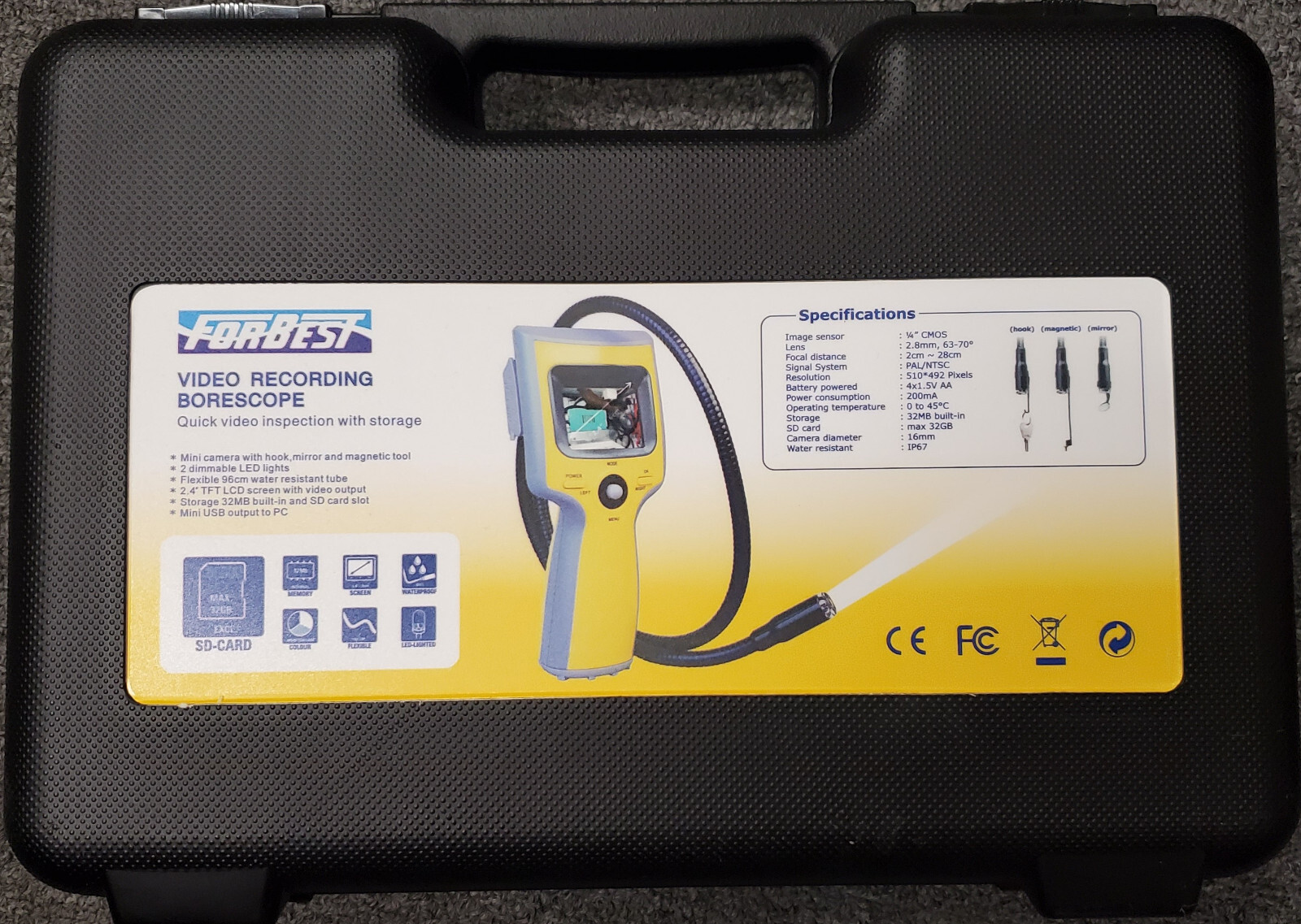 Forbest Inspection Camera, plumbing HVAC sewer Borescope with Recording ...