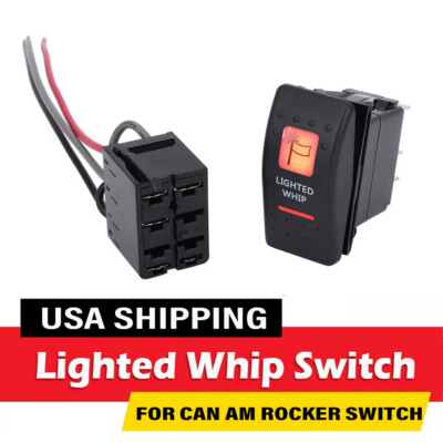 LIGHTED WHIP SWITCH - WITH BACKING - AMBER for CAN-AM MAVERICK ...