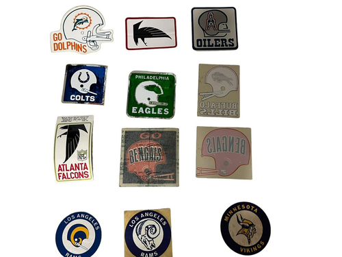 Vintage NFL Sticker Eagles Rams Oilers Falcons Colts Dolphins Vikings ...