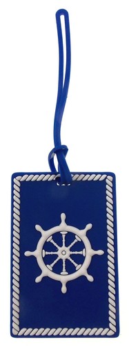 Blue & White Nautical Luggage Tags Ships Wheel Lot 4 Name Address ID ...