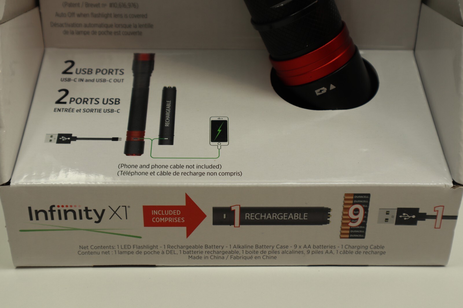 Infinity X1 5000 Lumens flashlight + rechargeable battery (READ ...