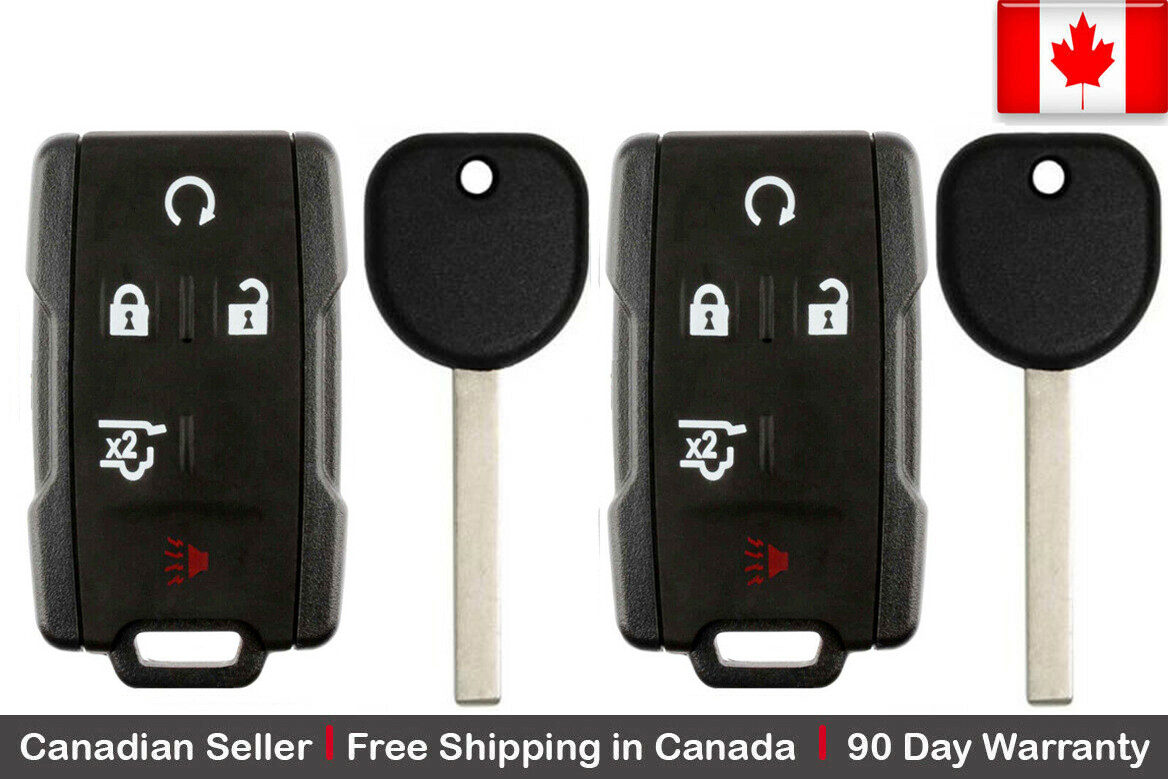 2 New Black Replacement Keyless Key Fob Remote For Chevy GMC GM ...