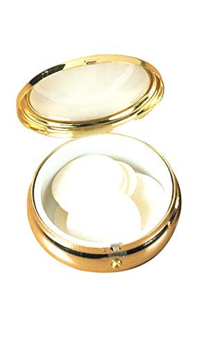 Small Catholic Communion Travelling Pyx Gold Toned Eucharist Host ...