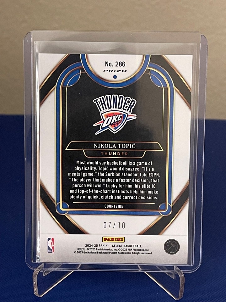 2024 Select Nikola Topic Oklahoma Thunder RC /10 | eBay