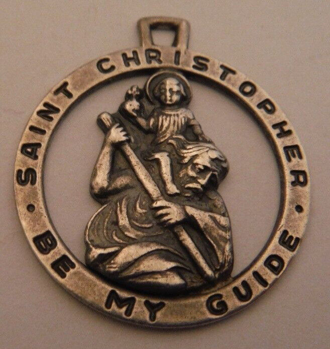 SAINT CHRISTOPHER Sterling Silver BE MY GUIDE Vintage… - Gem