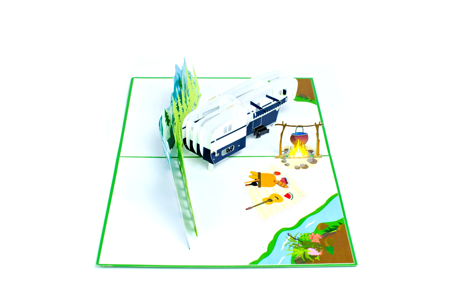 Camper Camping Trip Pop Up Card, 3D Birthday Camping Card, RV Pop Up ...